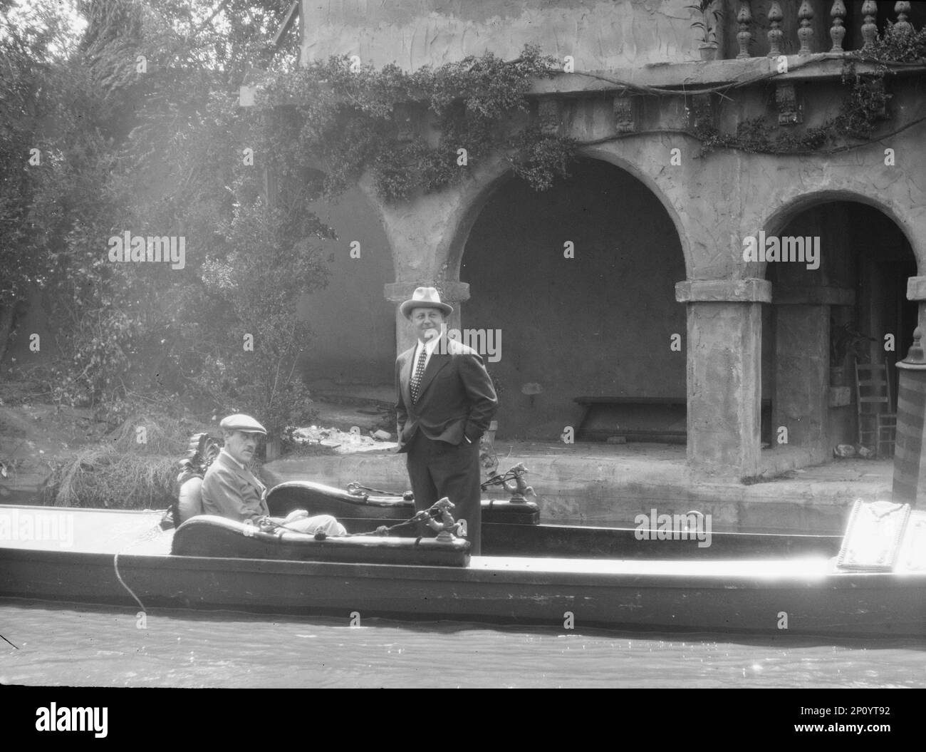 Jannings, Emil, Mr., and Mr. Mauritz Stiller, in a boat, 1927 Stock ...