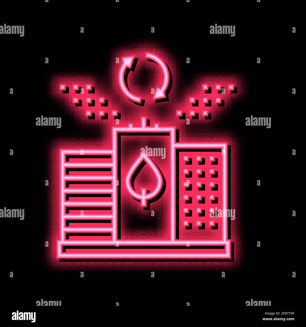 ecology future city neon glow icon illustration Stock Vector Image ...
