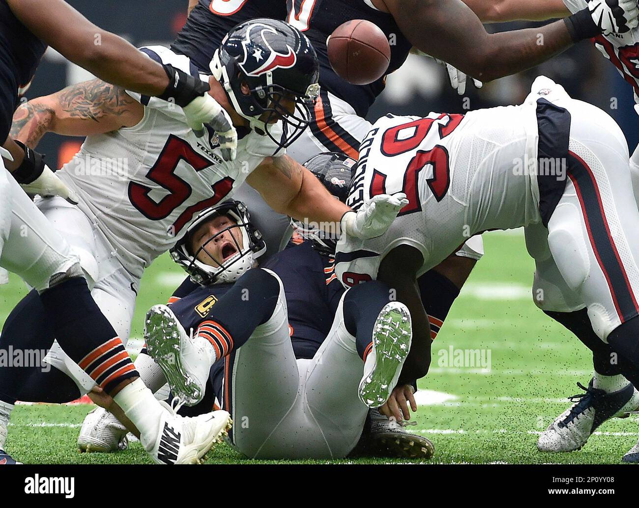 Houston Texans outside linebacker Whitney Mercilus (59) forces Chicago ...