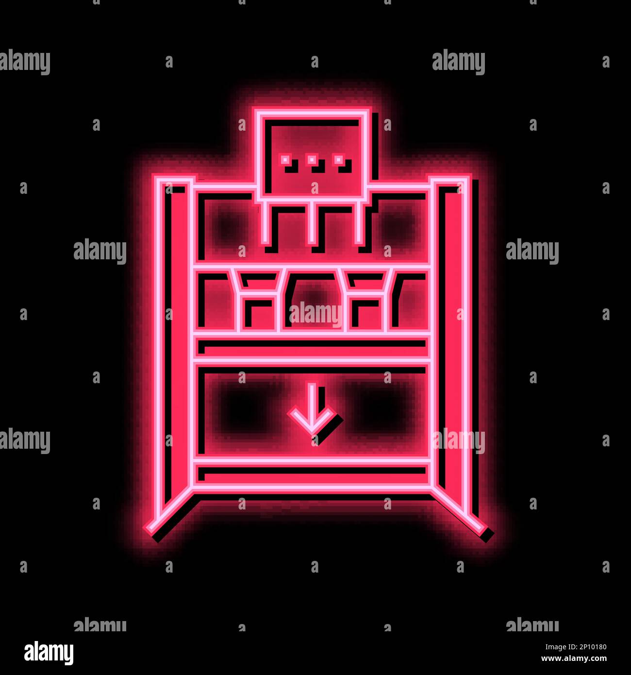 plywood cold press equipment neon glow icon illustration Stock Vector ...