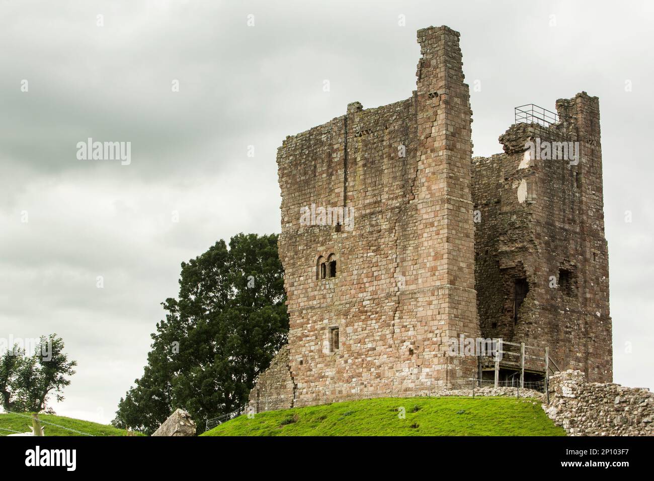 The ruins of the keep of Brough Castle standing on an old roman fort ...