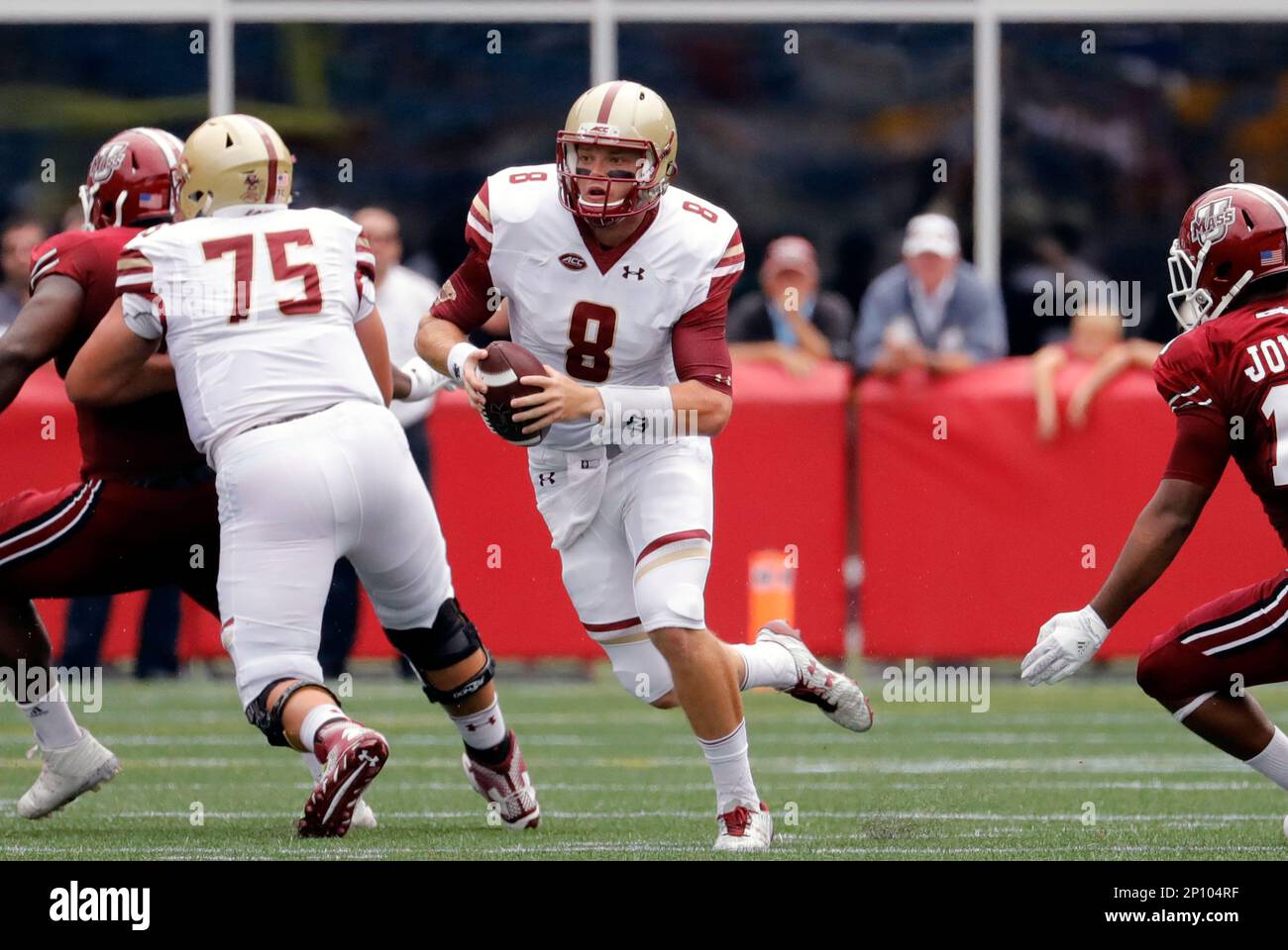 10 September 2016: Boston College quarterback Patrick Towles (8) takes ...