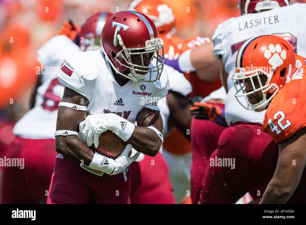 Troy running back Jabir Frye (5) during the NCAA college football game ...