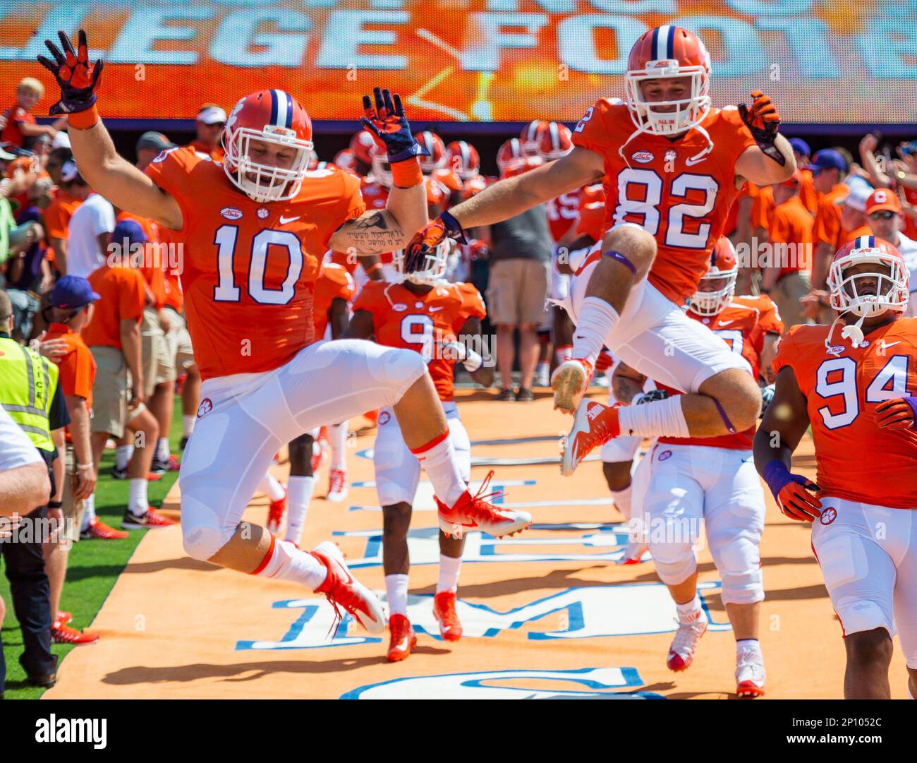 Clemson linebacker Ben Boulware (10) and Clemson wide receiver Adrien ...