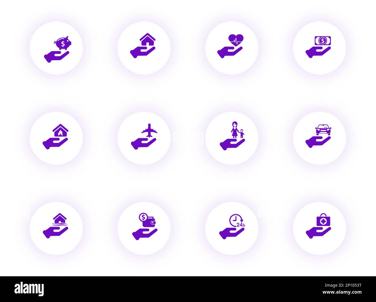 insurance purple color vector icons Stock Vector Image & Art - Alamy