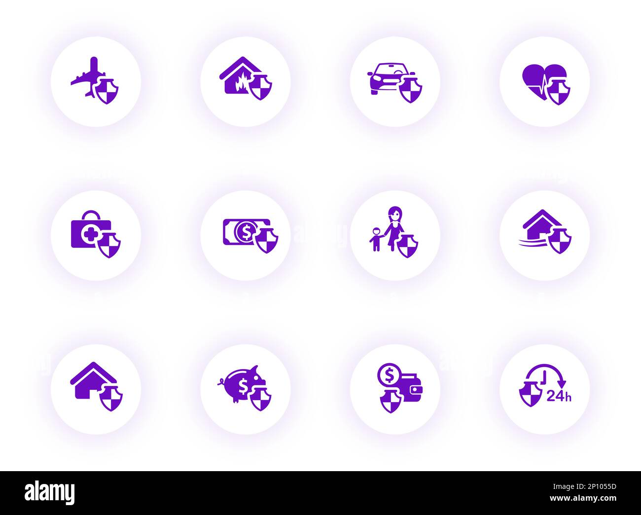 insurance purple color vector icons Stock Vector Image & Art - Alamy