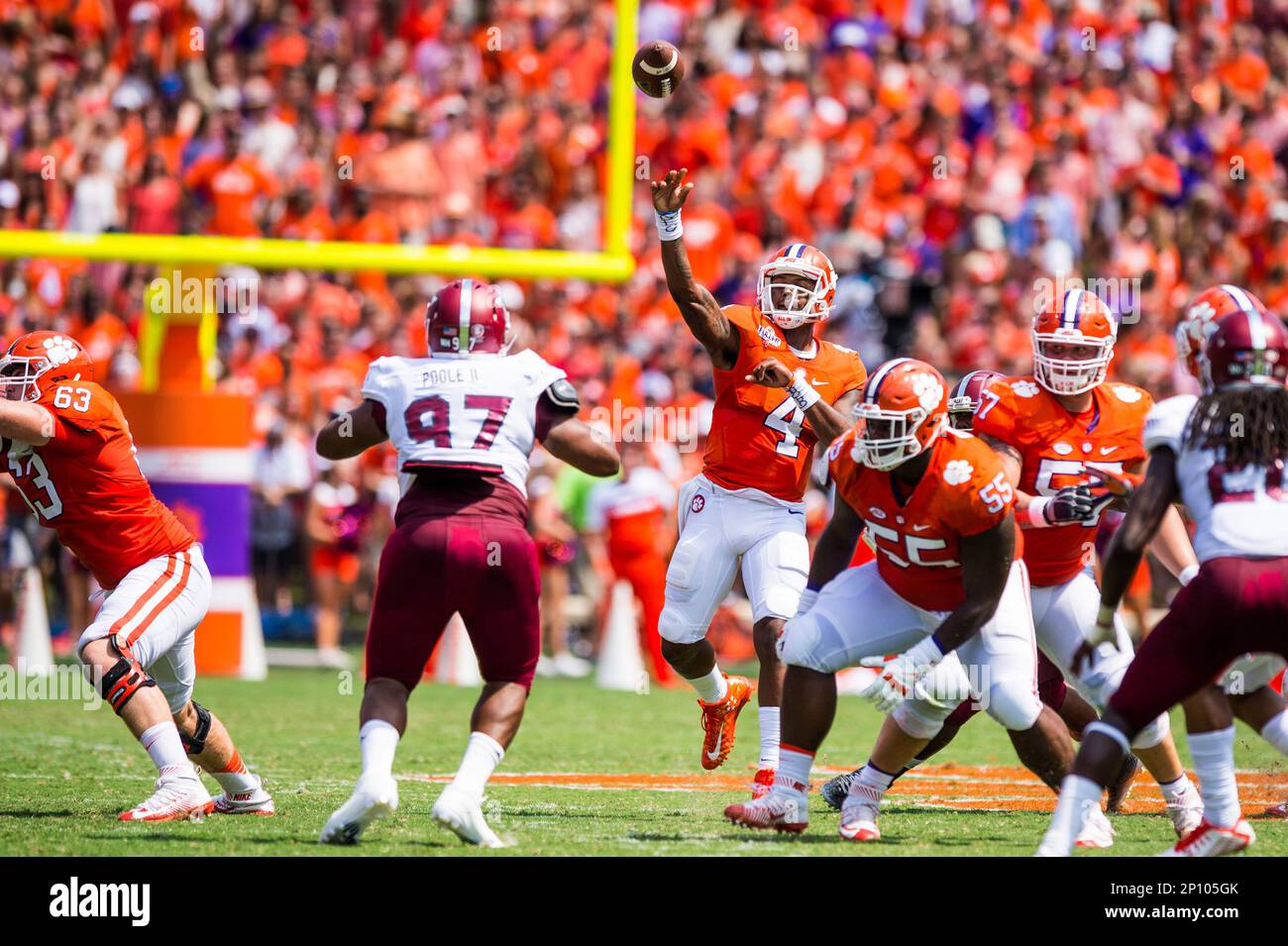 Clemson Tigers quarterback Deshaun Watson (4) during the NCAA football ...