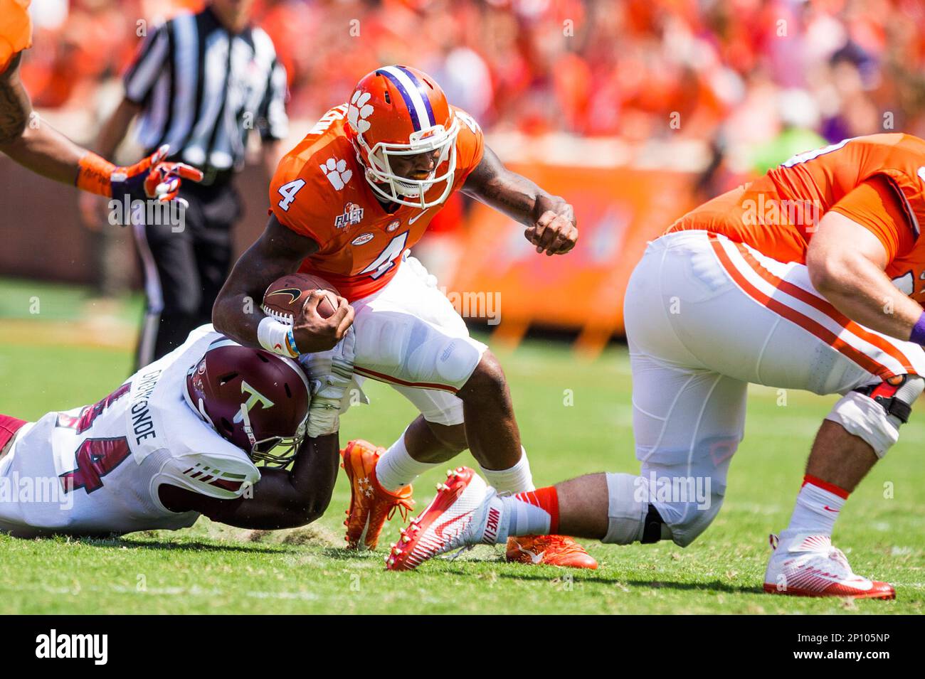 Clemson Tigers quarterback Deshaun Watson (4) during the NCAA football ...