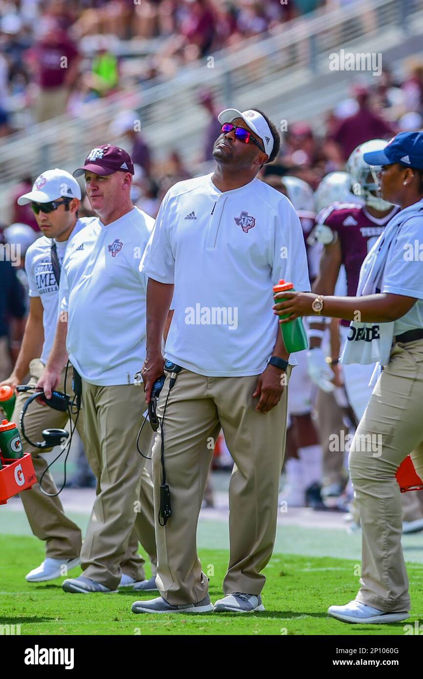 SEP 10, 2016: Texas A&M Aggies head coach Kevin Sumlin watches the ...