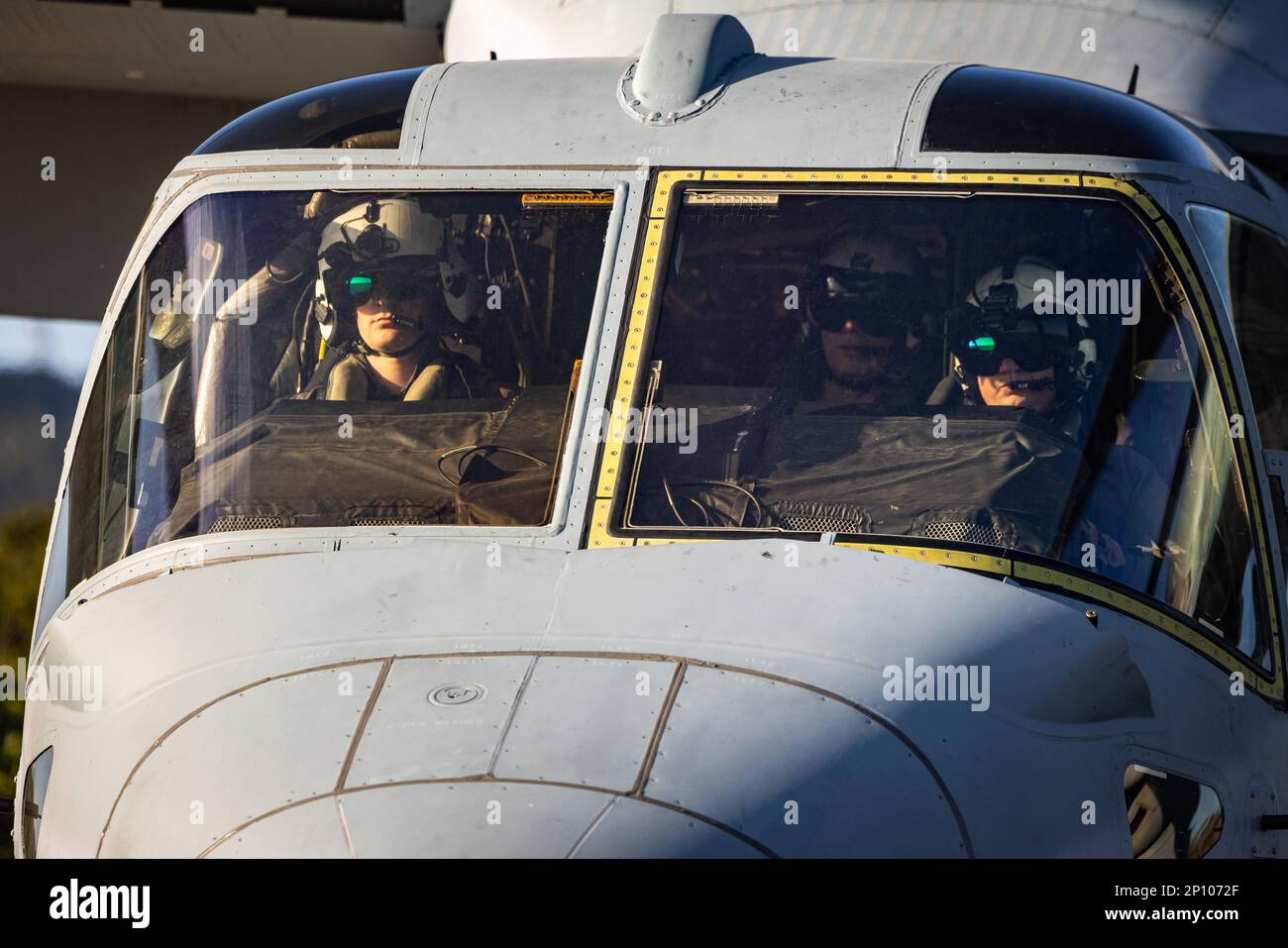 U.S. Marine Corps Lt. Col. Jason Laird, right, the commanding officer ...