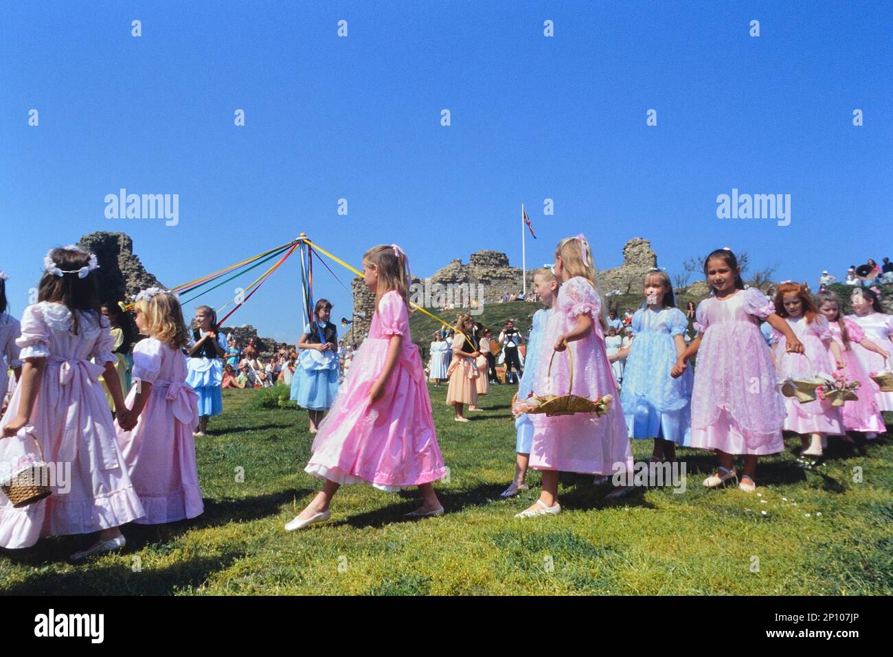 Young girls dancing during The Crowning of the May Queen, Hastings ...
