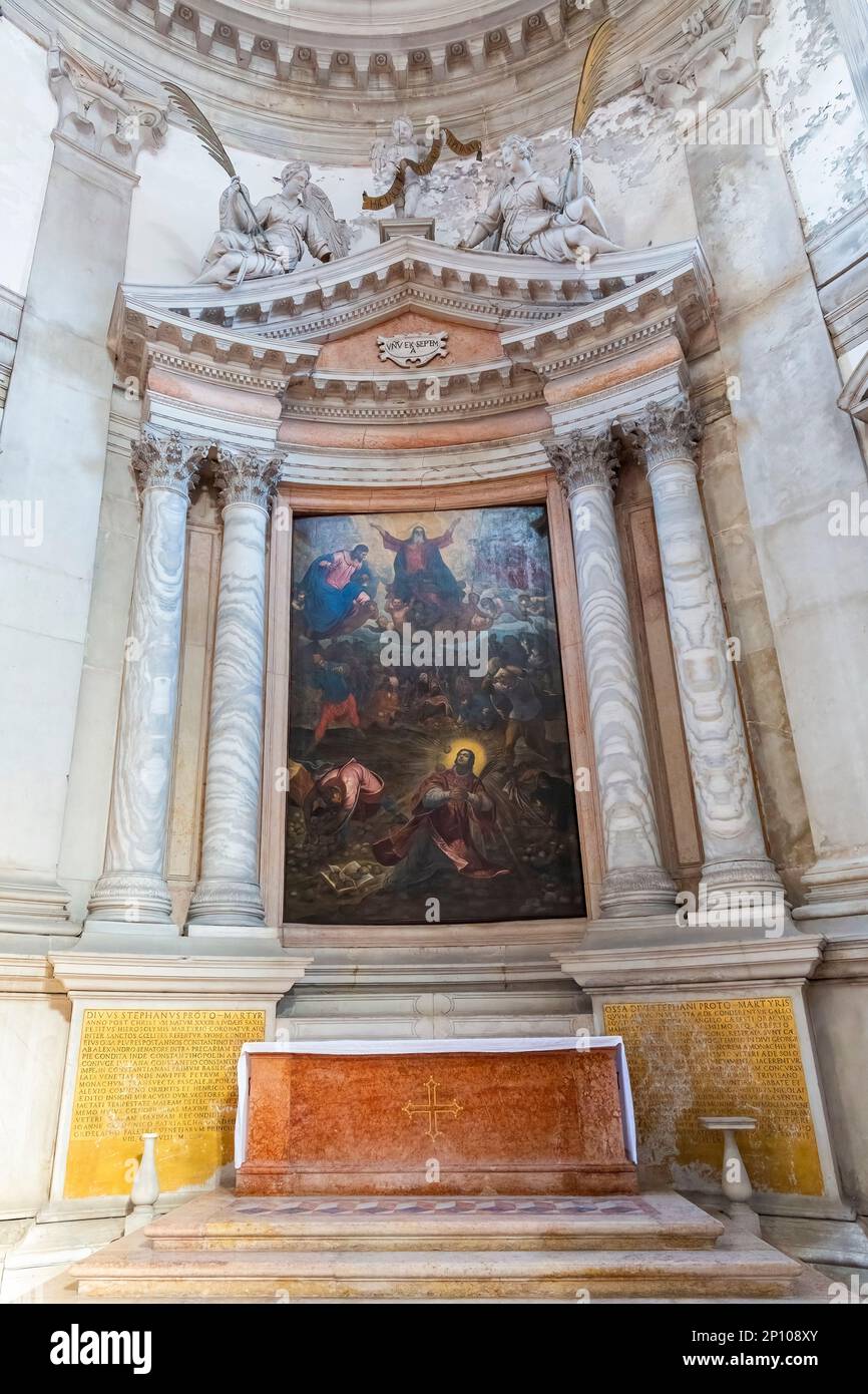 Tintoretto painting Saint Stephen stoned to death by alter, Interior of ...