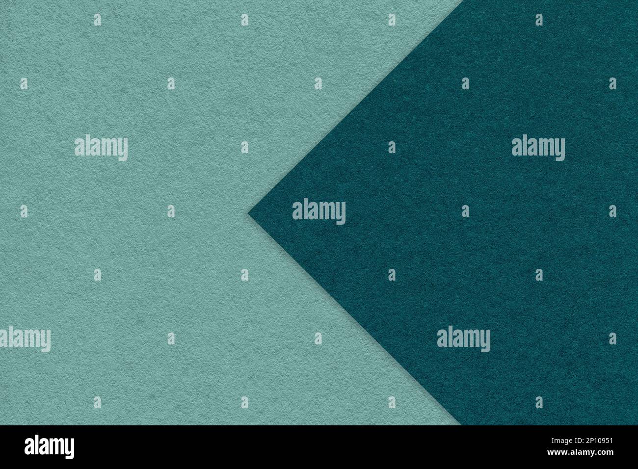 Texture of cyan paper background, half two colors with emerald arrow ...