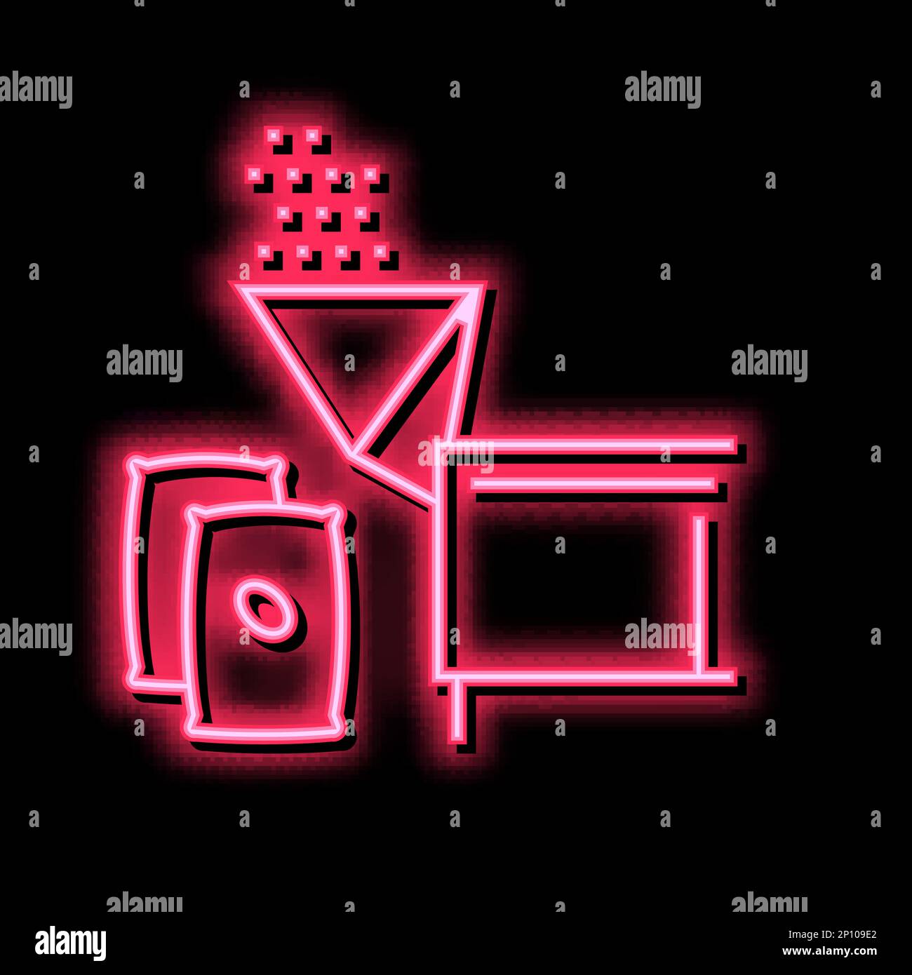Cocoa Falling Asleep Neon Glow Icon Illustration Stock Vector Image
