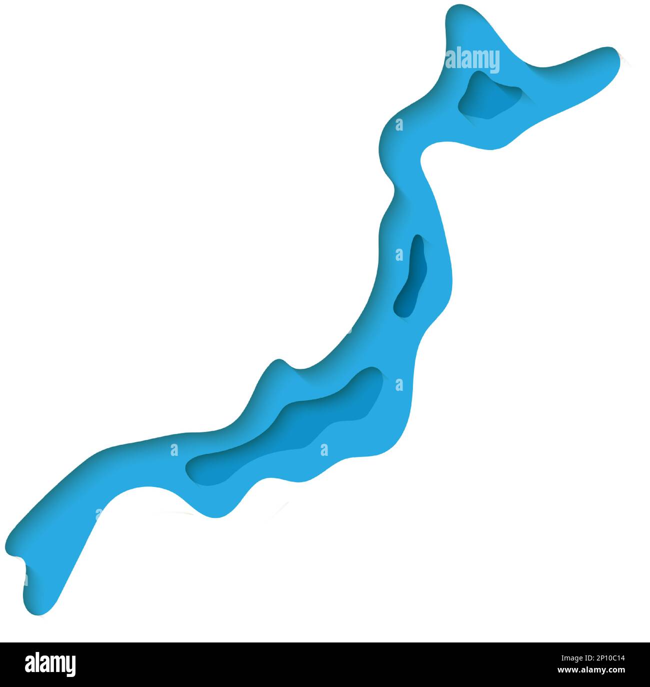 Japan 3d symbol in paper cut style. Japan map illustration design ...