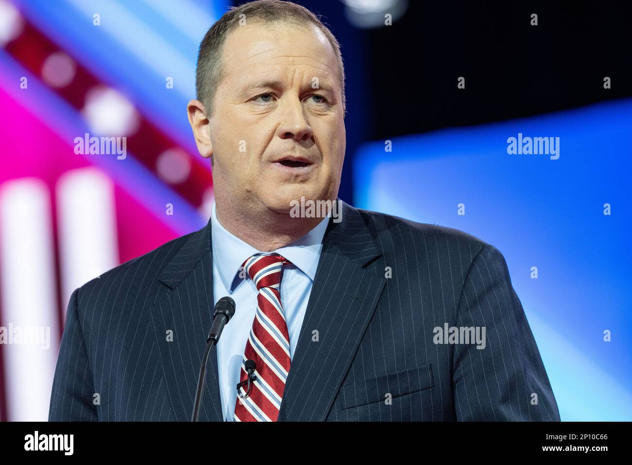 US Senator Eric Schmitt speaks on the 1st day of CPAC Washington, DC ...