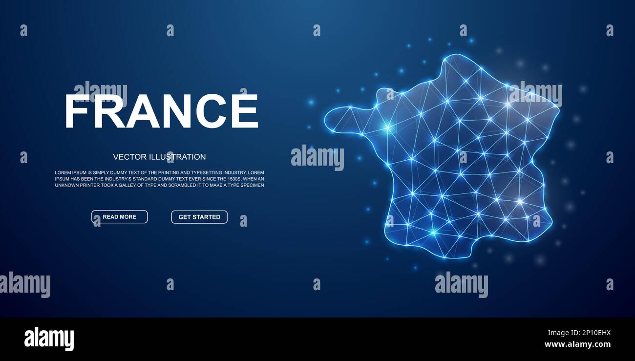 France 3d low poly landing page template. France map design ...