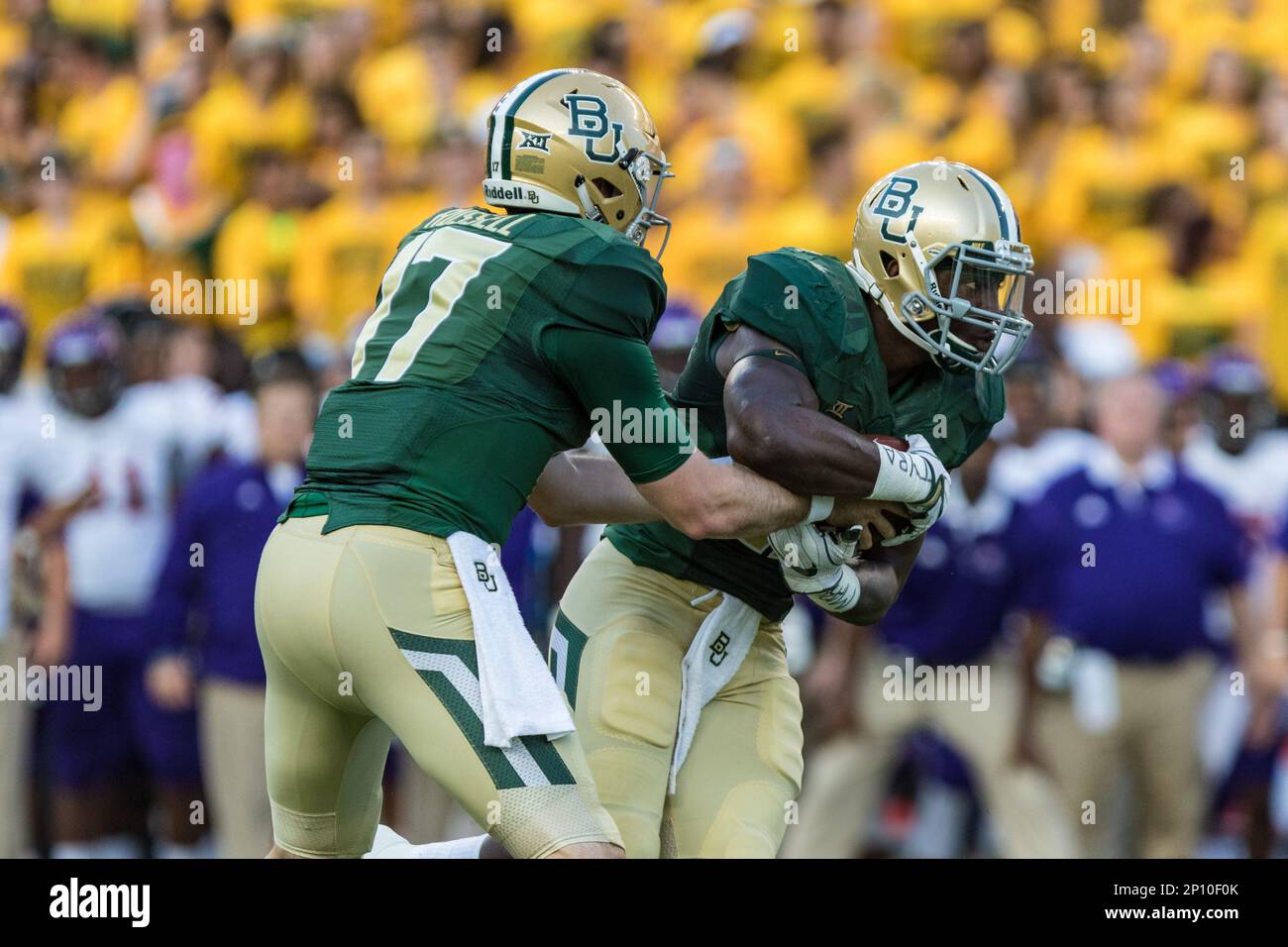 02 SEP 2016: Baylor Bears quarterback Seth Russell (17) hands off the ...