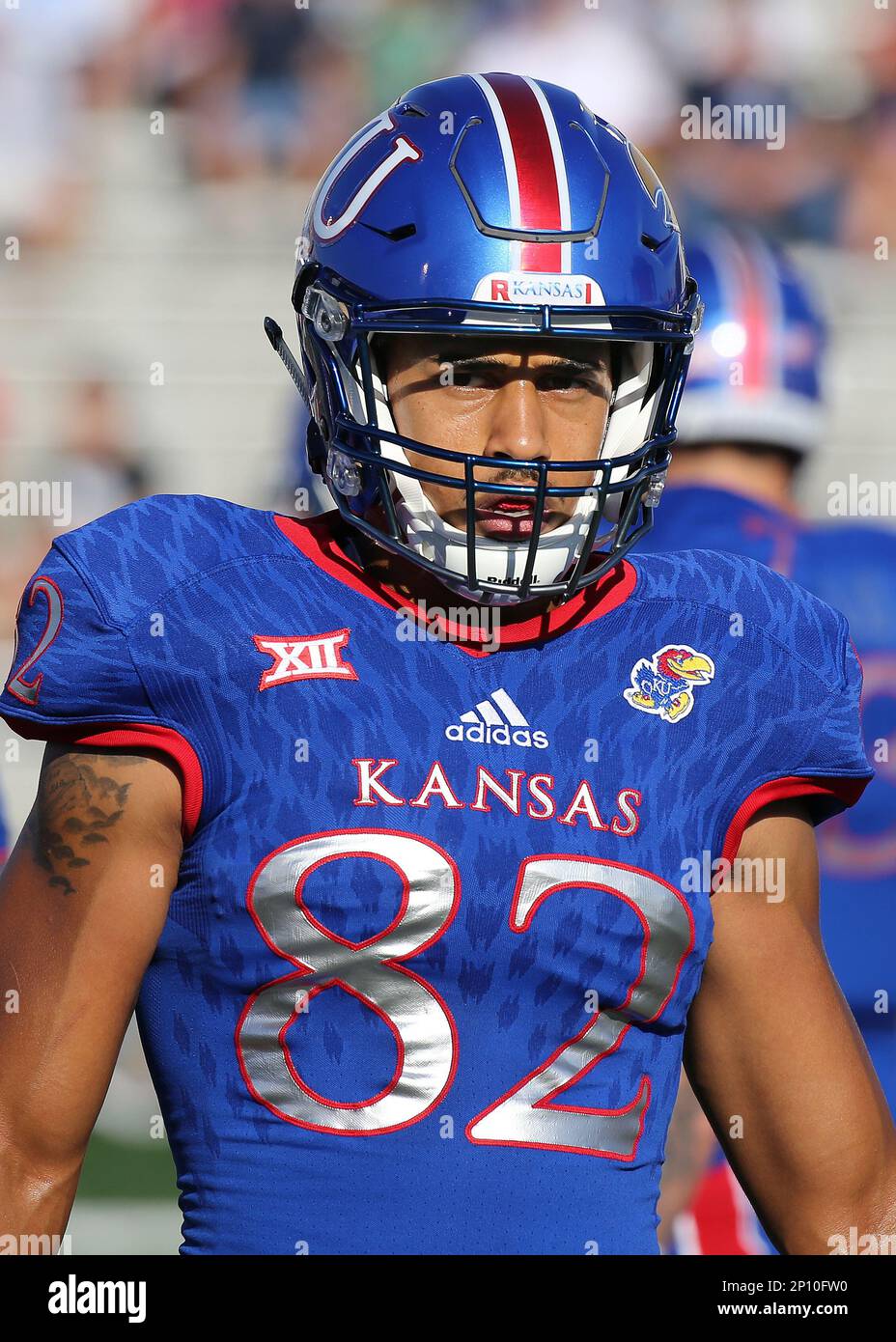 3 Sep 2016: Kansas Jayhawks wide receiver Shakiem Barbel (82) before ...