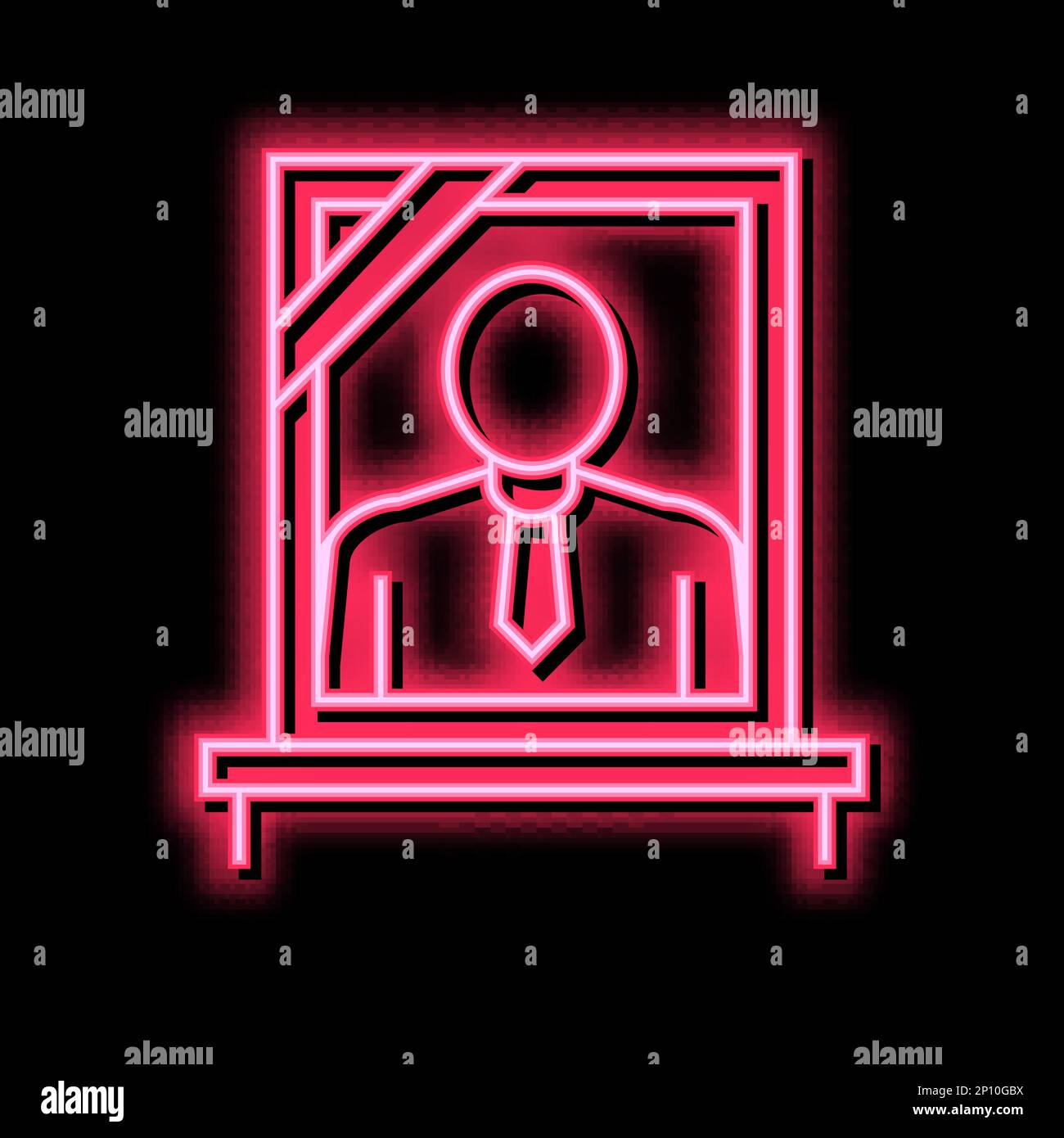 portrait dead human neon glow icon illustration Stock Vector Image ...