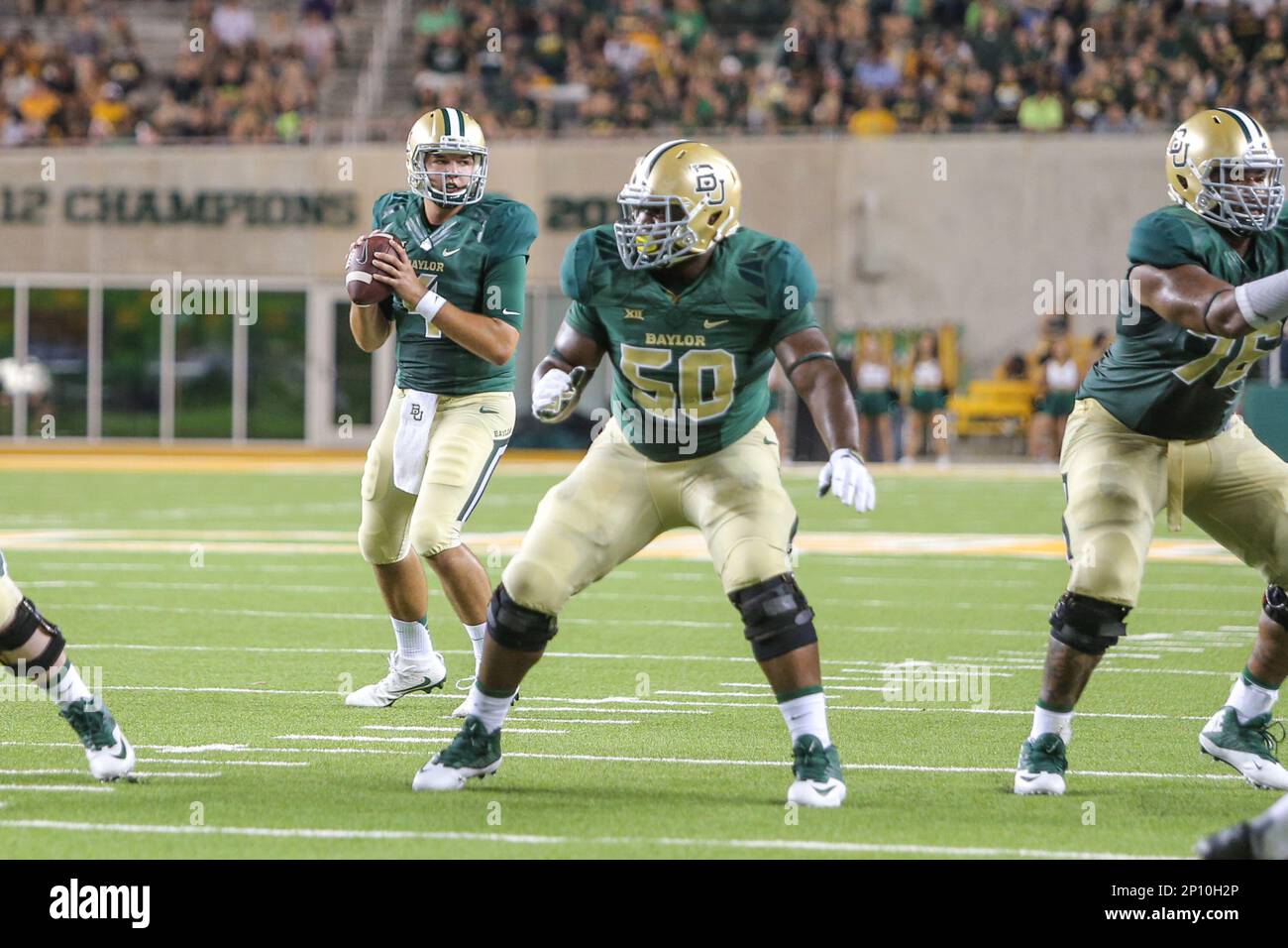 02 September 2016: Baylor Bears offensive lineman Tyrae Simmons (50 ...