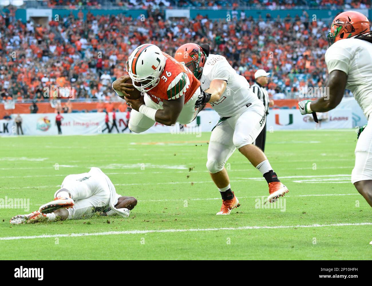 03 September 2016: University of Miami running back Marquez Williams ...