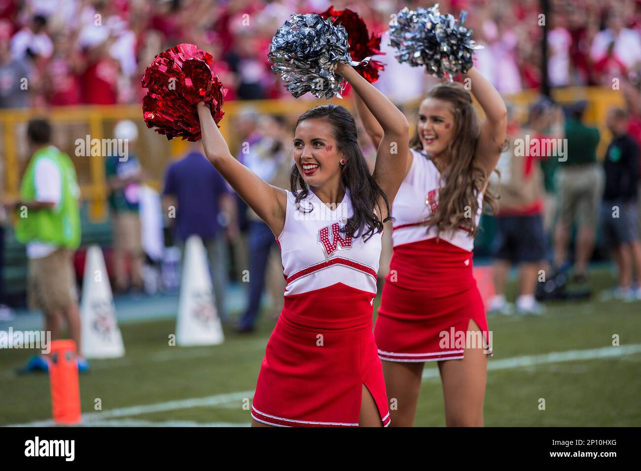 3 September 2016: Wisconsin Badger Dance team preforms during jump ...