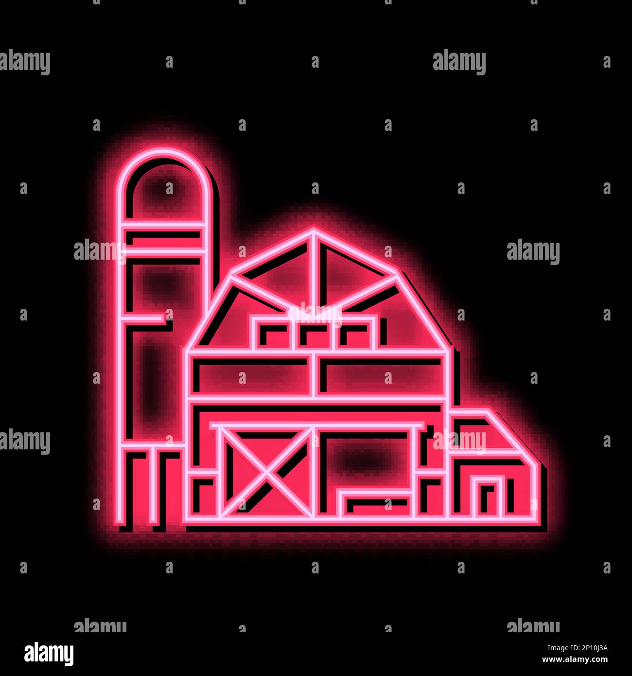 farm building neon glow icon illustration Stock Vector Image & Art - Alamy