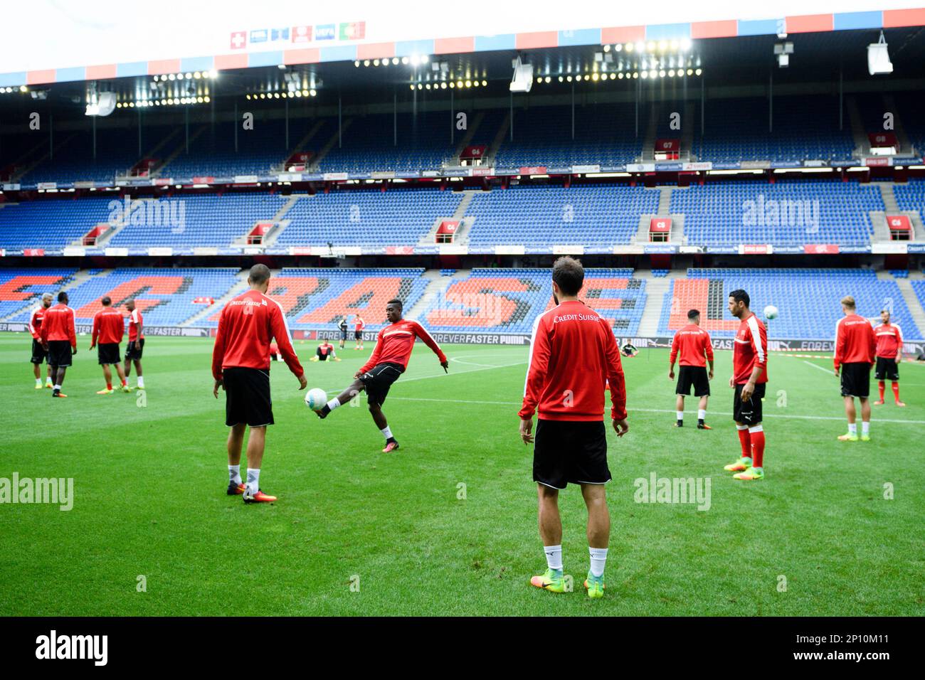 Swiss soccer national team attend a training session one day ahead of ...