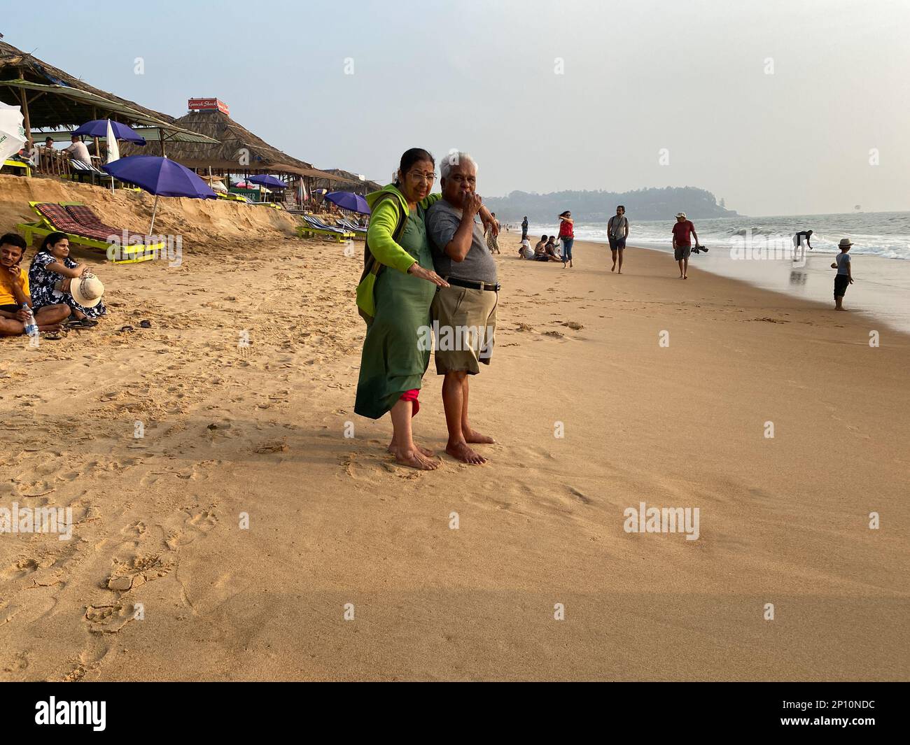 Candolim, Goa, India - January 2023: An elderly Indian man and woman ...