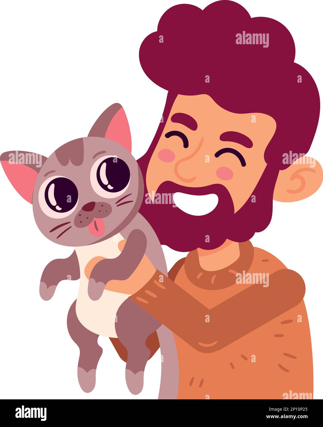 Boy carrying cat Stock Vector Images - Alamy
