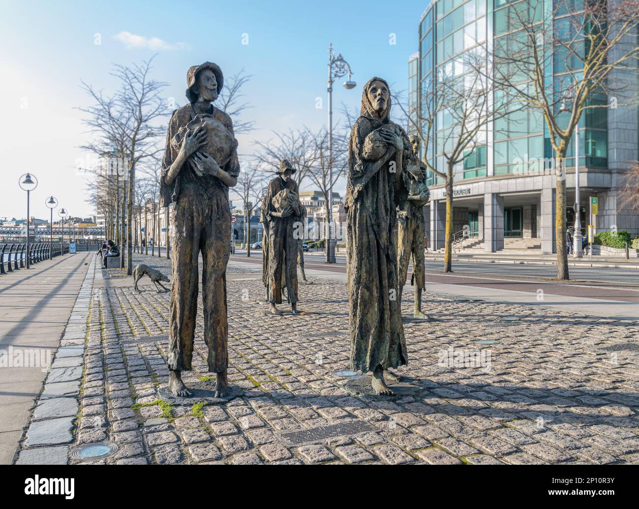 The Famine Memorial On Custom House Quay, in Docklands, Dublin, Ireland ...