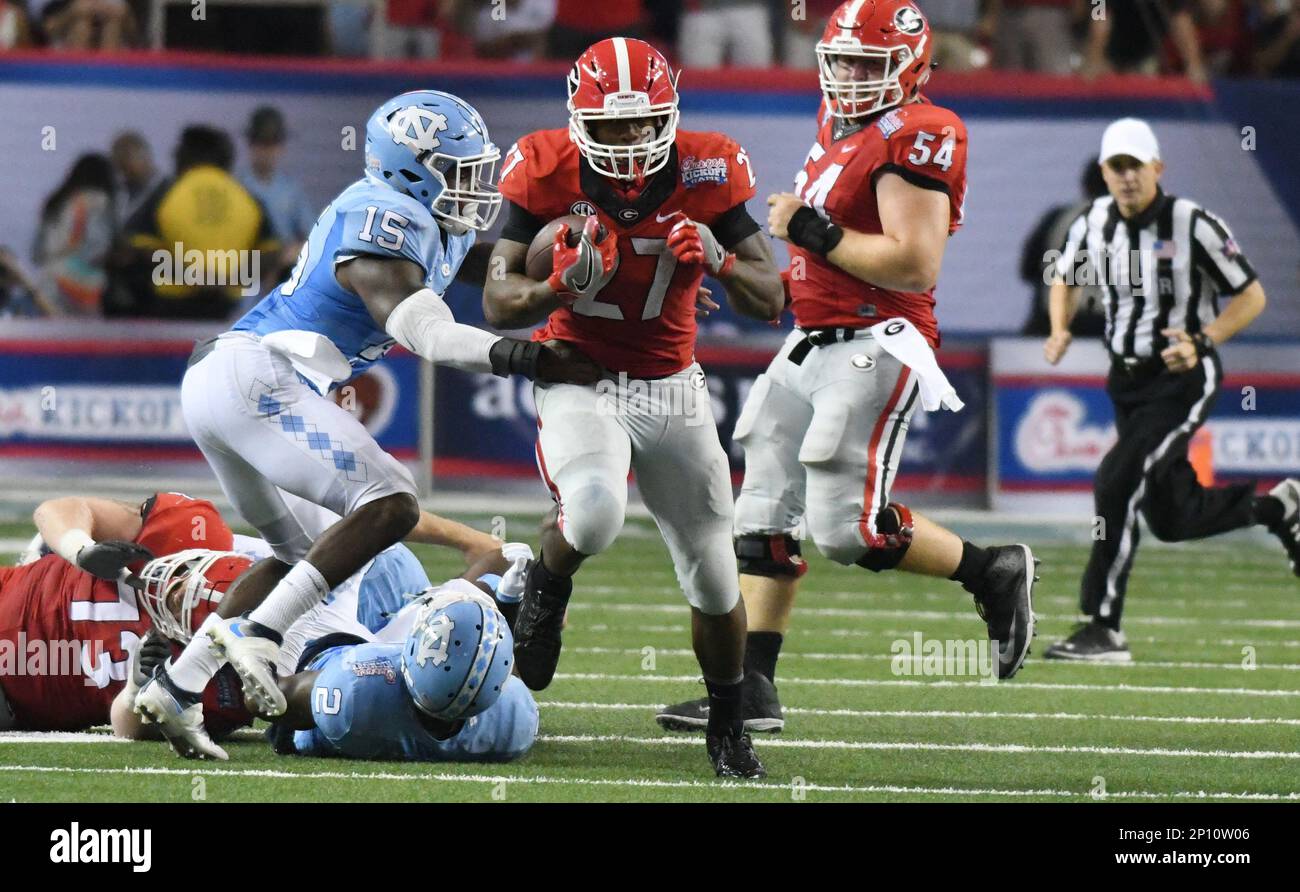 September 3, 2016: Nick Chubb (27) Georgia Bulldogs running back breaks ...