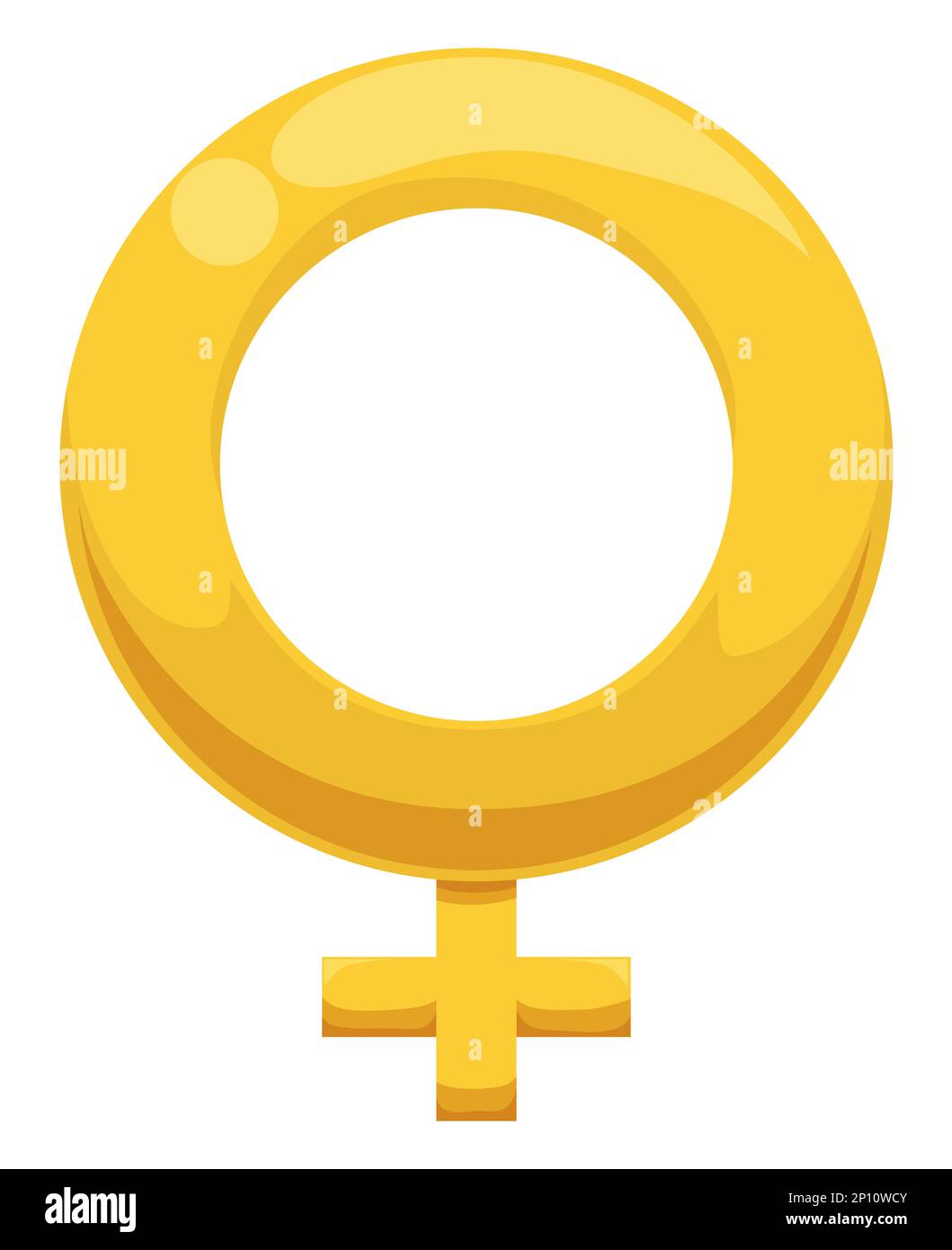 Symbol of Venus, female or woman with golden and shiny effect in ...