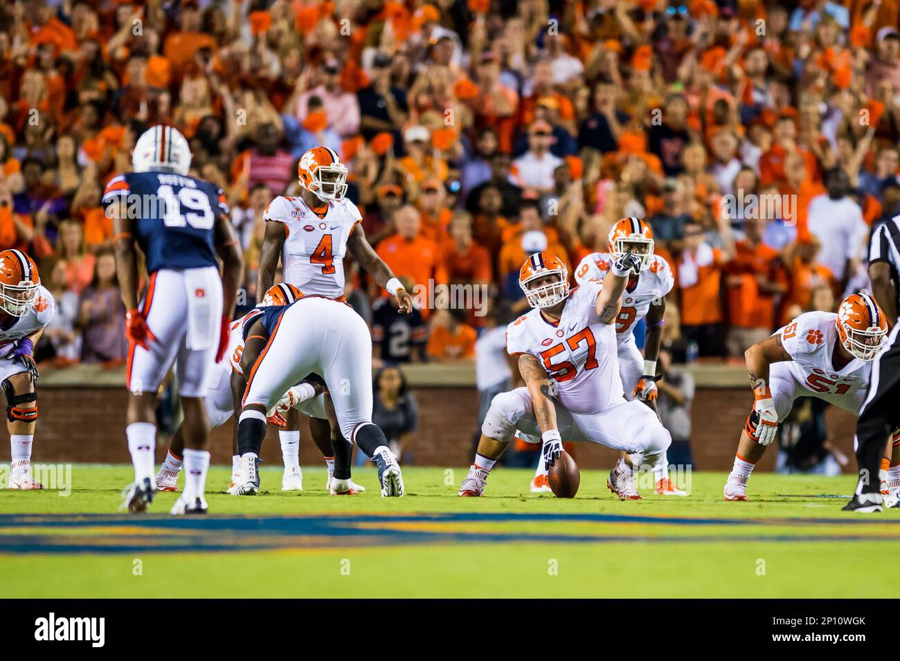 Clemson Tigers offensive lineman Jay Guillermo (57) during the NCAA ...