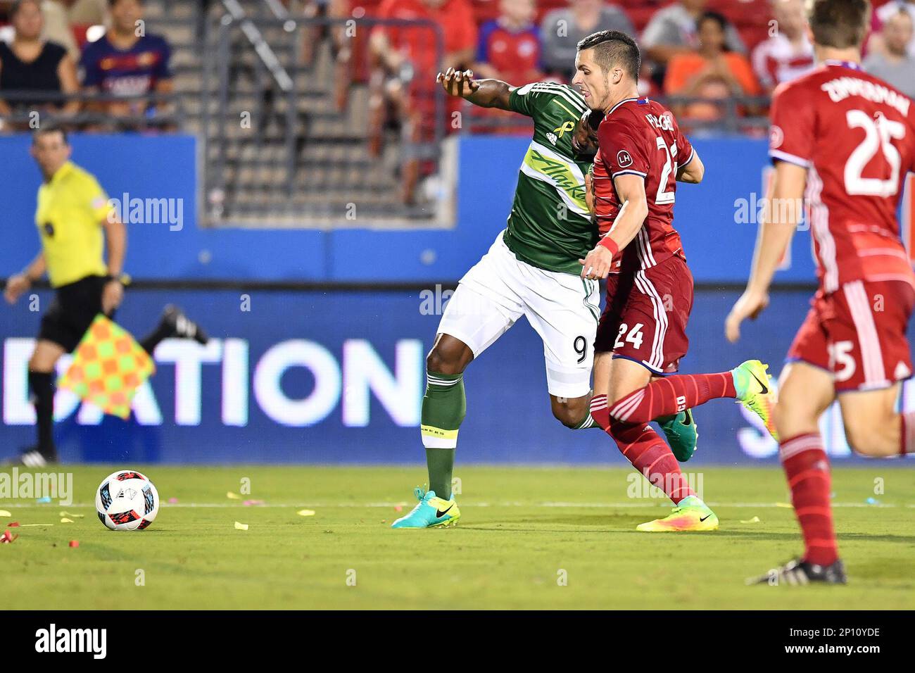 FC Dallas defender Matt Hedges (24) and Portland Timbers forward ...