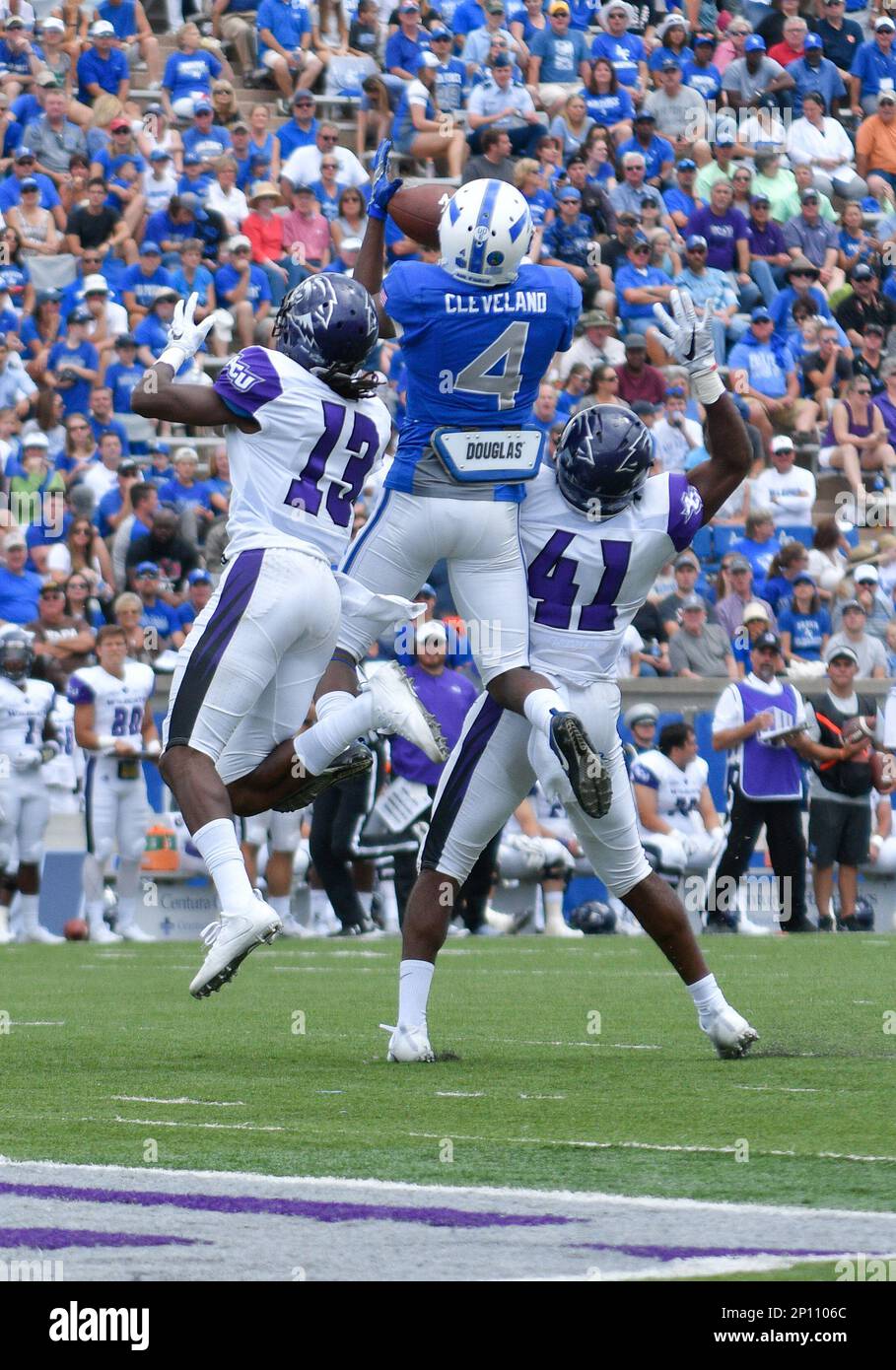03 September 2016: Air Force Academy WR Ronald Cleveland (4) goes up ...