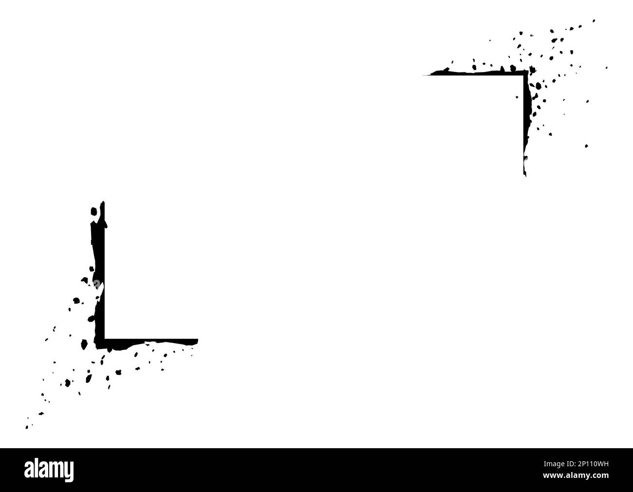 Template with black corners in in stencil and grunge style over white ...