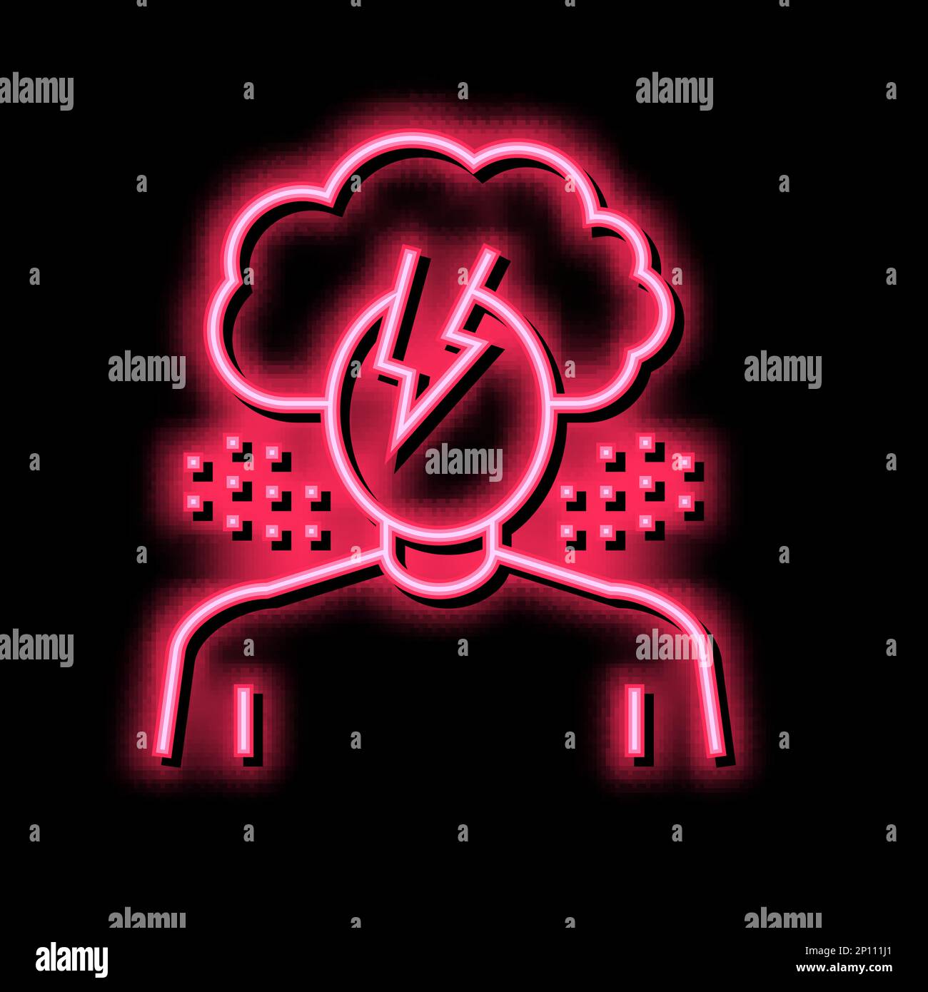depression psychological problems neon glow icon illustration Stock ...