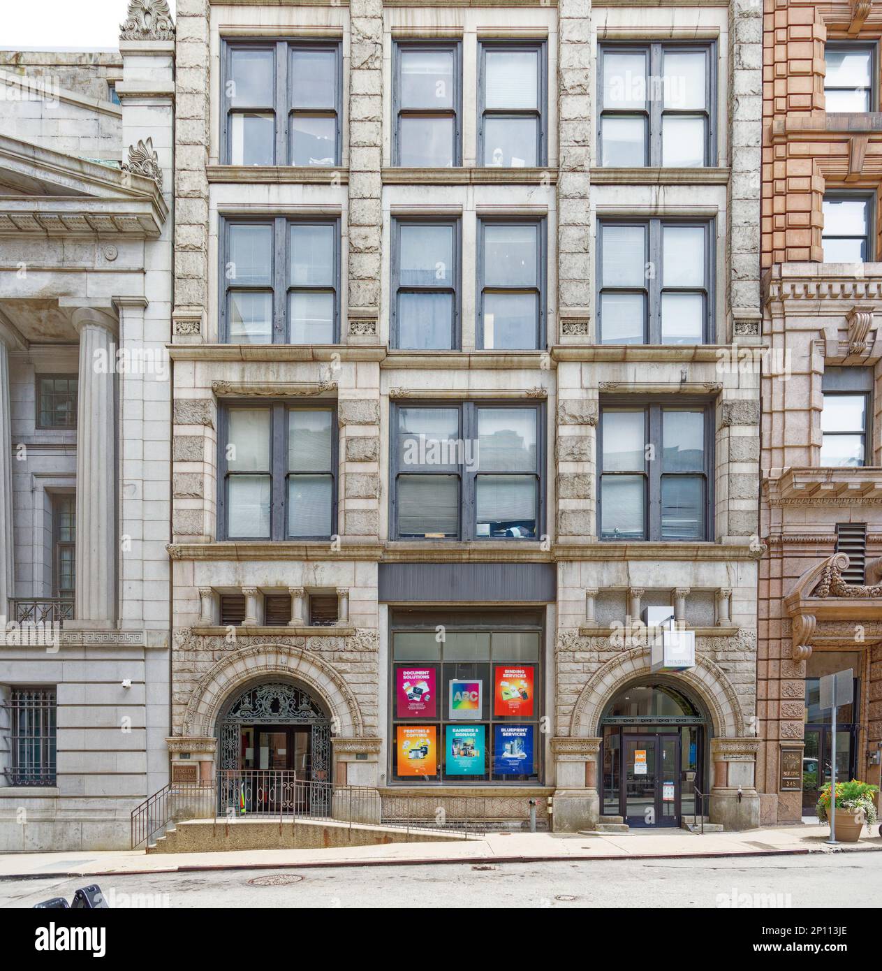 Pittsburgh Downtown: Fidelity Building is a granite-faced Richardsonian ...