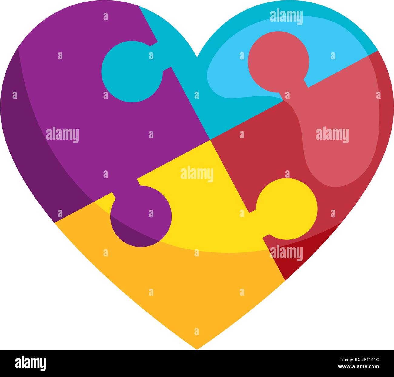 puzzle pieces forming heart Stock Vector Image & Art - Alamy