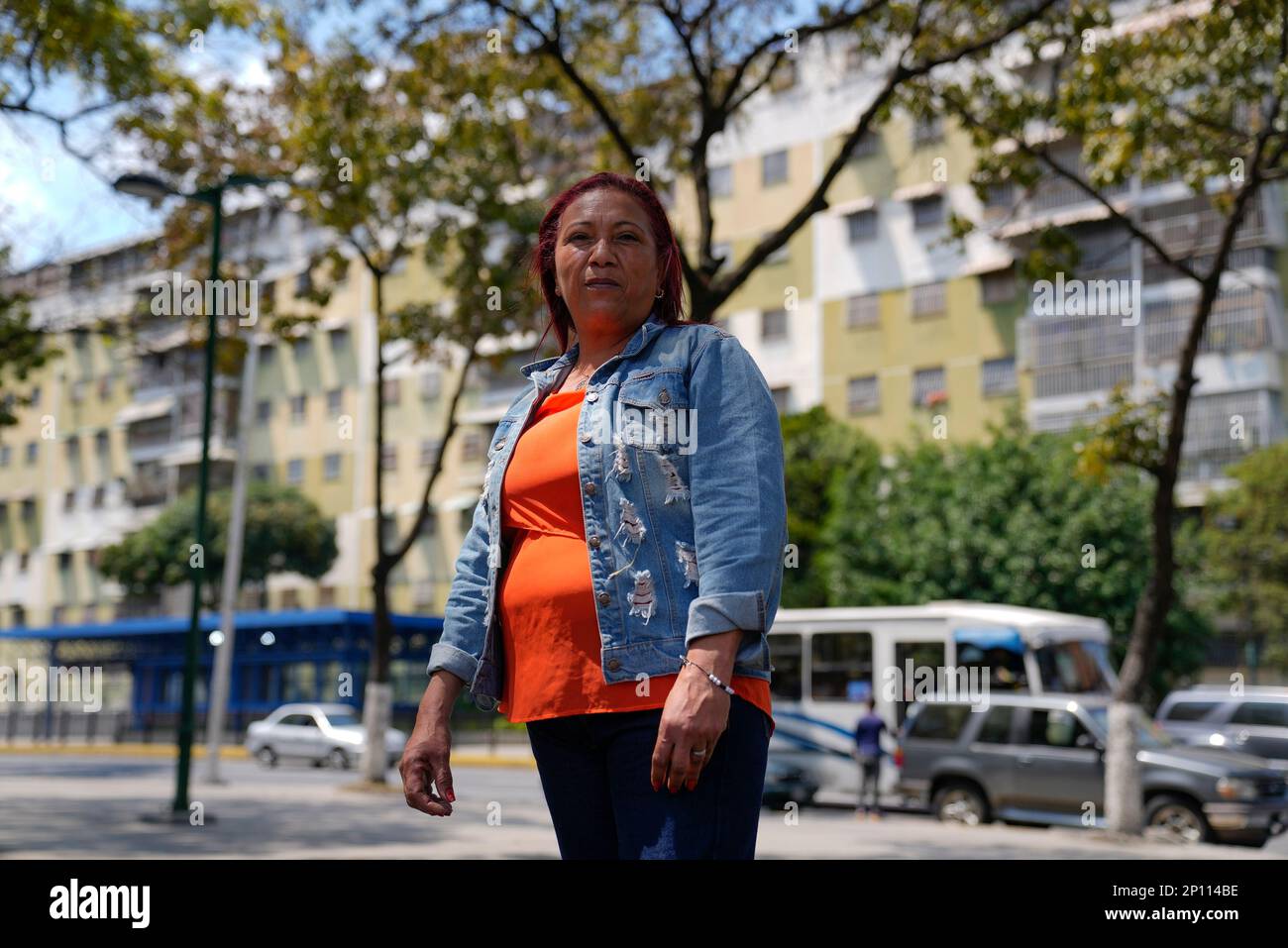 Iraida Piñero, public hospital cleaning worker, poses for a picture in ...