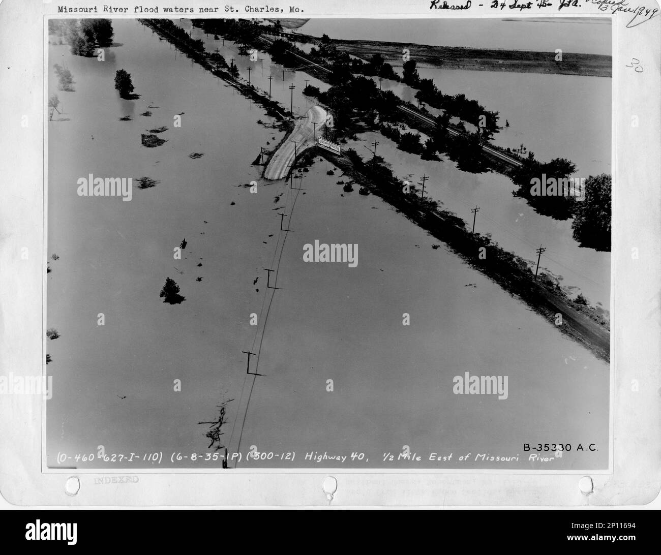 Missouri - Pattonsburg through Weldon Springs, Aerial Photograph Stock ...