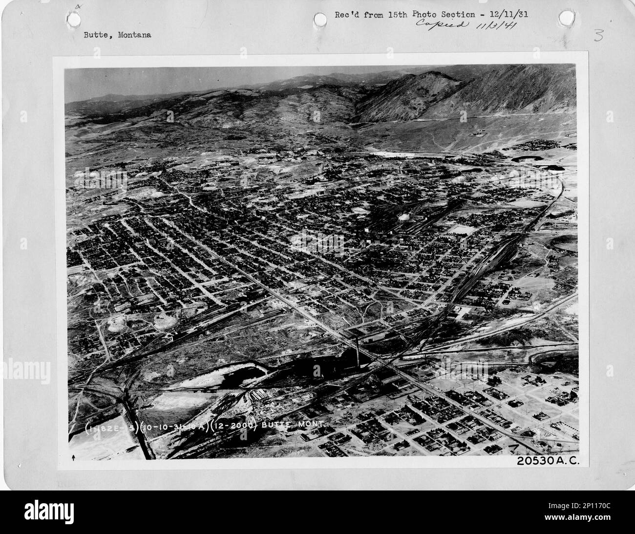 Montana - Butte, Aerial Photograph Stock Photo - Alamy