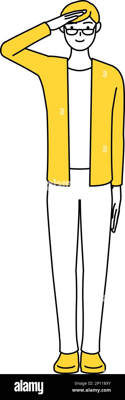 A casually dressed young man making a salute Stock Vector Image & Art ...
