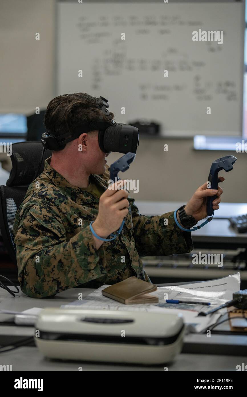 U.S. Marine Corps Sgt. Mason Whatley, a radio operator with 1st Air ...