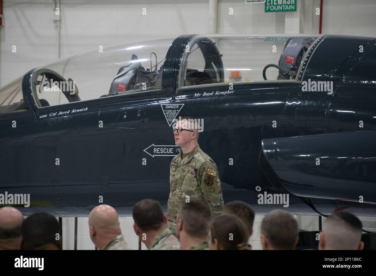 Senior Airman Justin Meinershagen, 131st Bomb Wing maintainer, stands ...