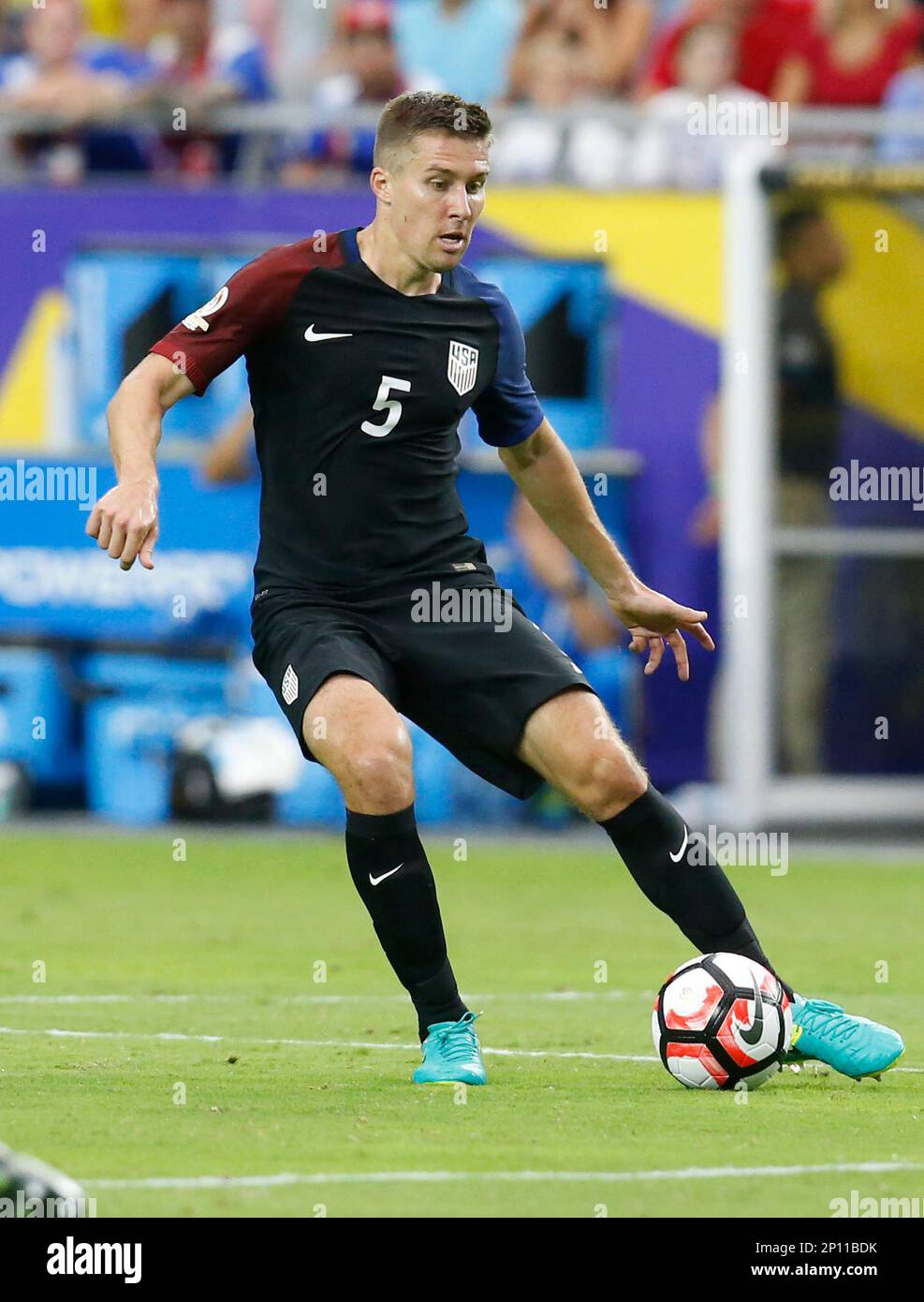 United States defender Matt Besler (5) against Colombia during the ...