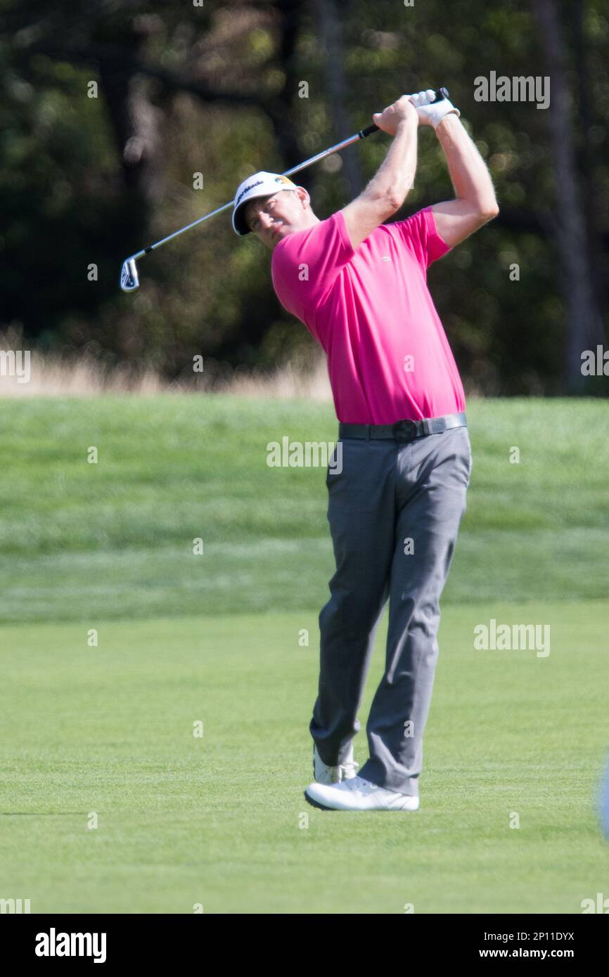 August 25, 2016: Vaughn Taylor hitting from the 12th fairway during the ...