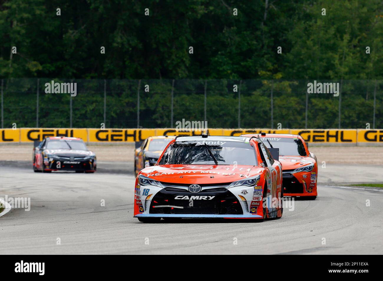 Owen Kelly (18) and Daniel Suarez (19) during the NASCAR Xfinity Series ...